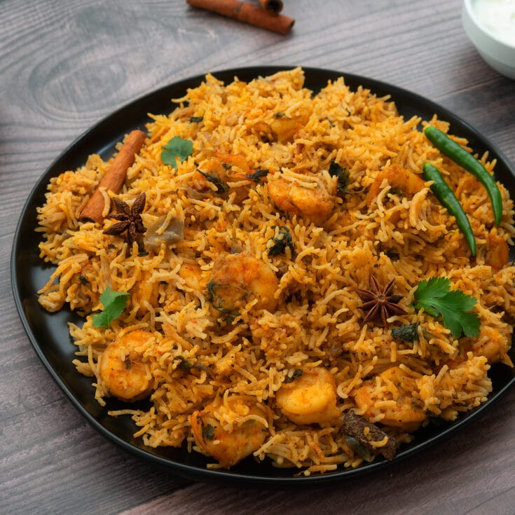 Prawn Biryani Recipe (Shrimp Biryani) - Yellow Chili's