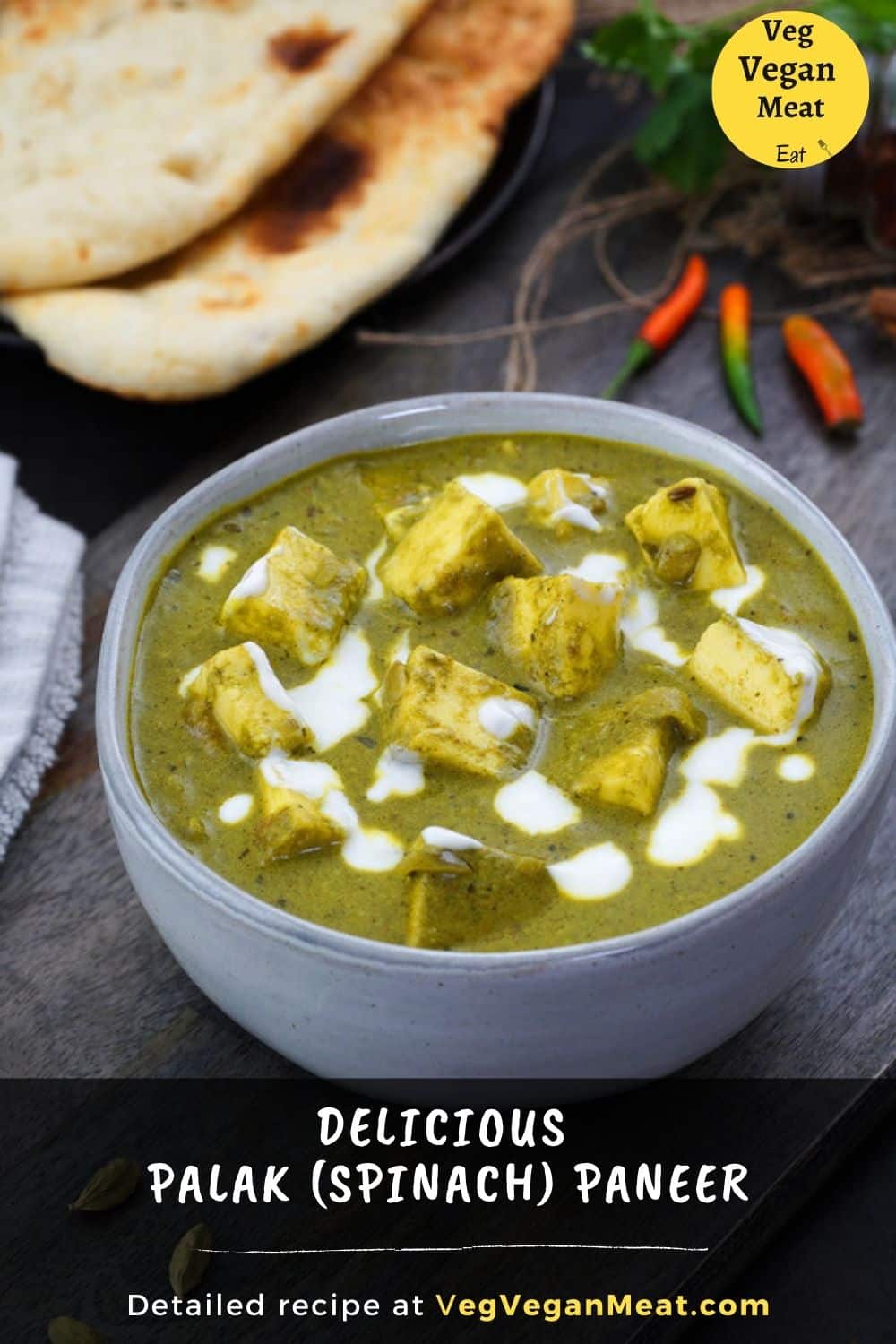 Palak Paneer Recipe (Spinach Paneer) - Yellow Chili's