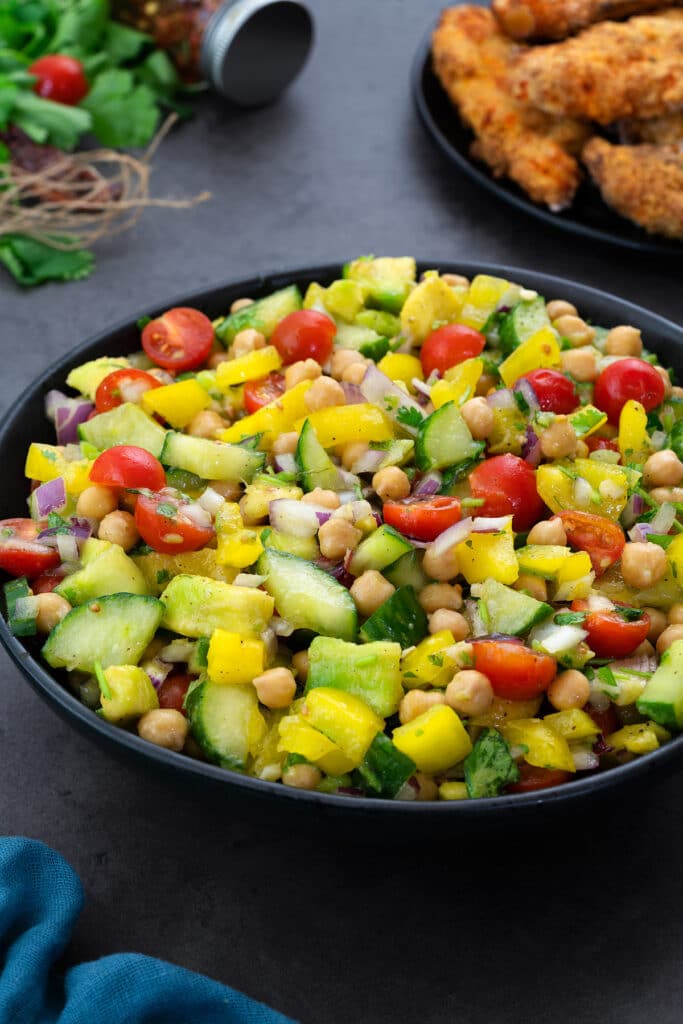 Chickpea Salad Recipe (Garbanzo Bean Salad) - Yellow Chili's
